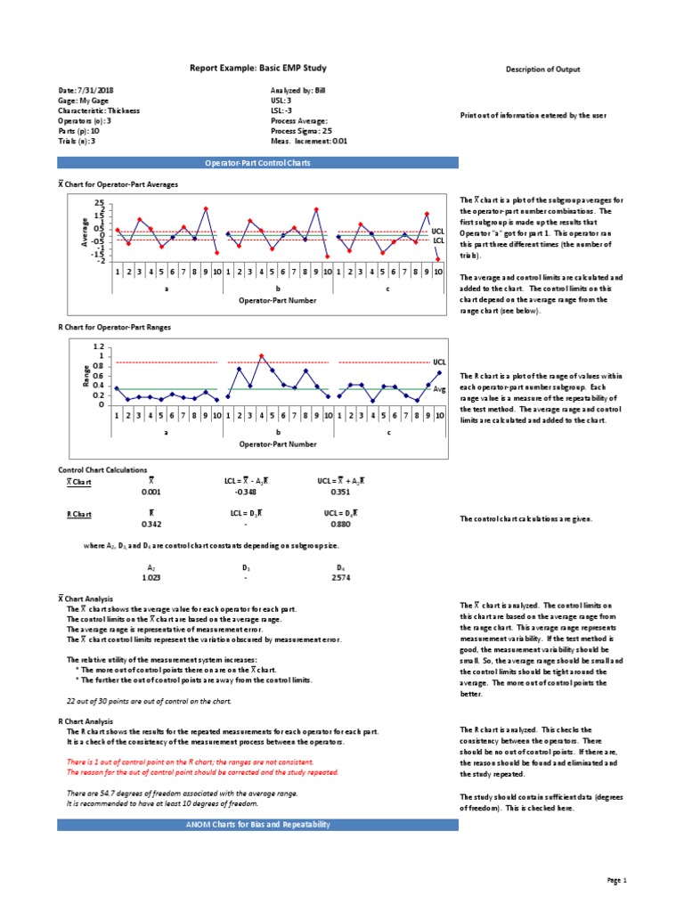 Basic EMP Study Report Example Ouput Description | PDF | Variance ...