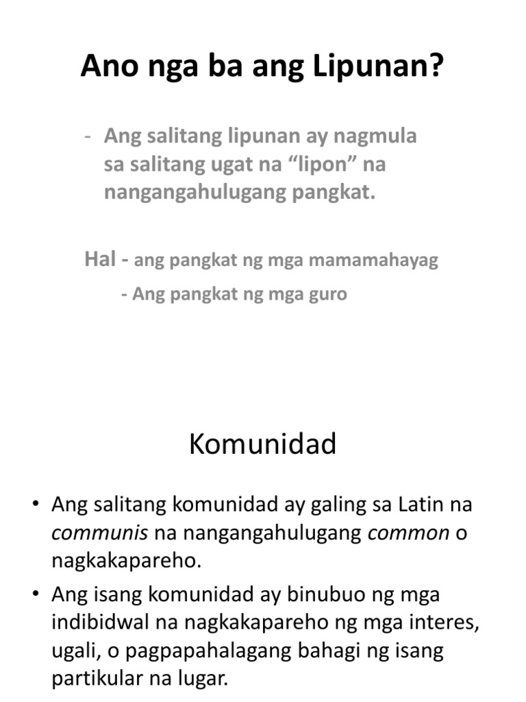 Ano Nga Ba Ang Lipunan | PDF
