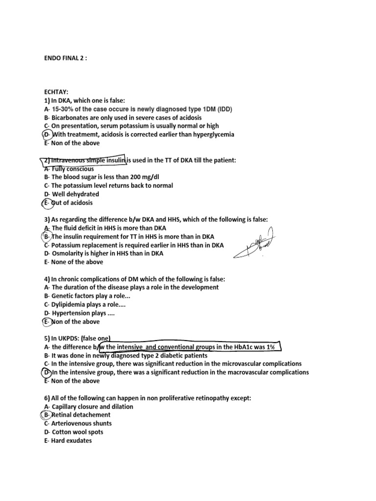 Endo Final 2 | PDF | Diabetes | Medicine