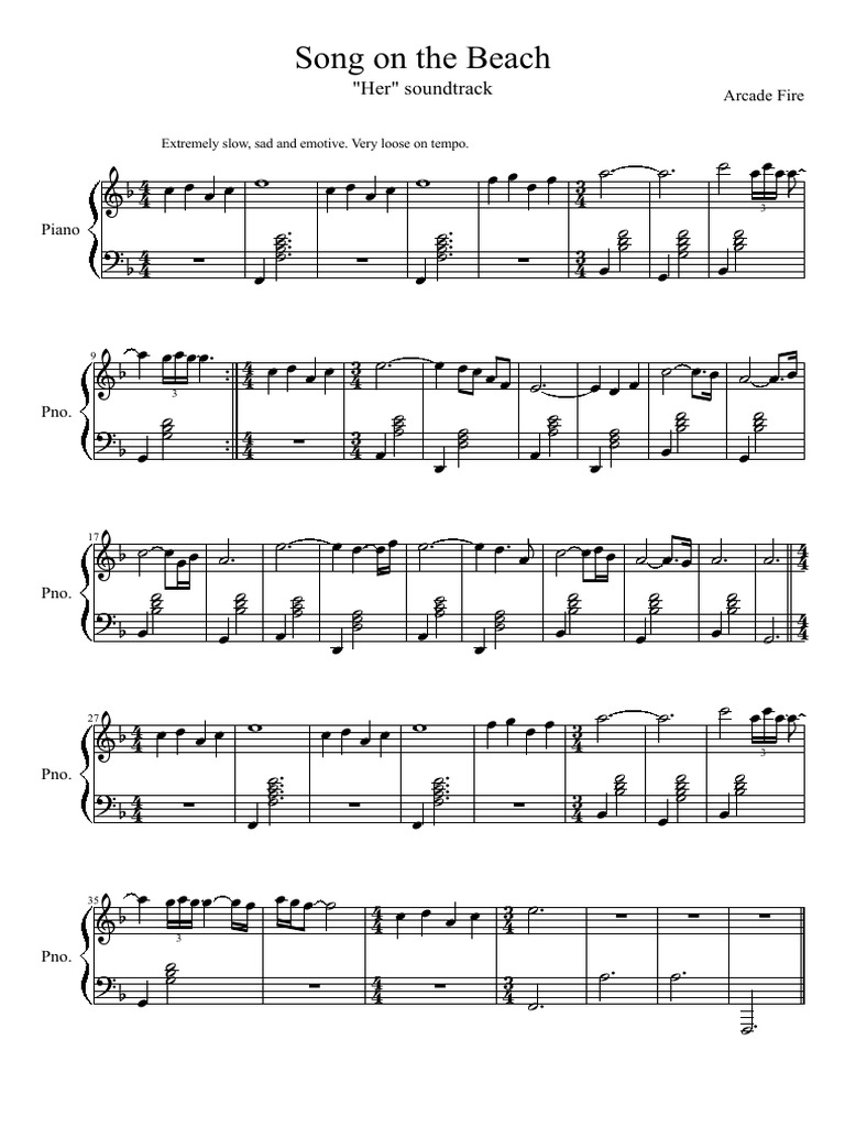 Song On The Beach PDF | PDF | Musical Compositions | Leisure