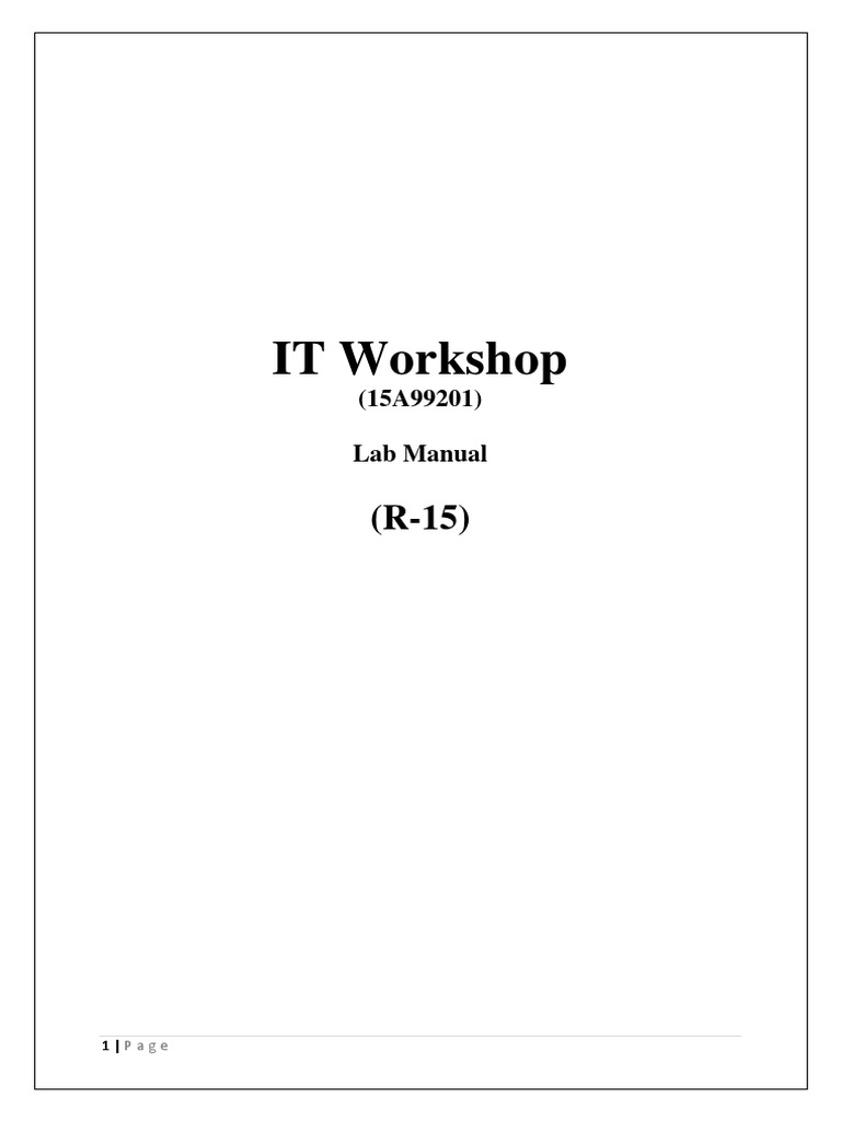 r15 IT Workshop Lab Manual-3 | PDF | Random Access Memory | Printer ...