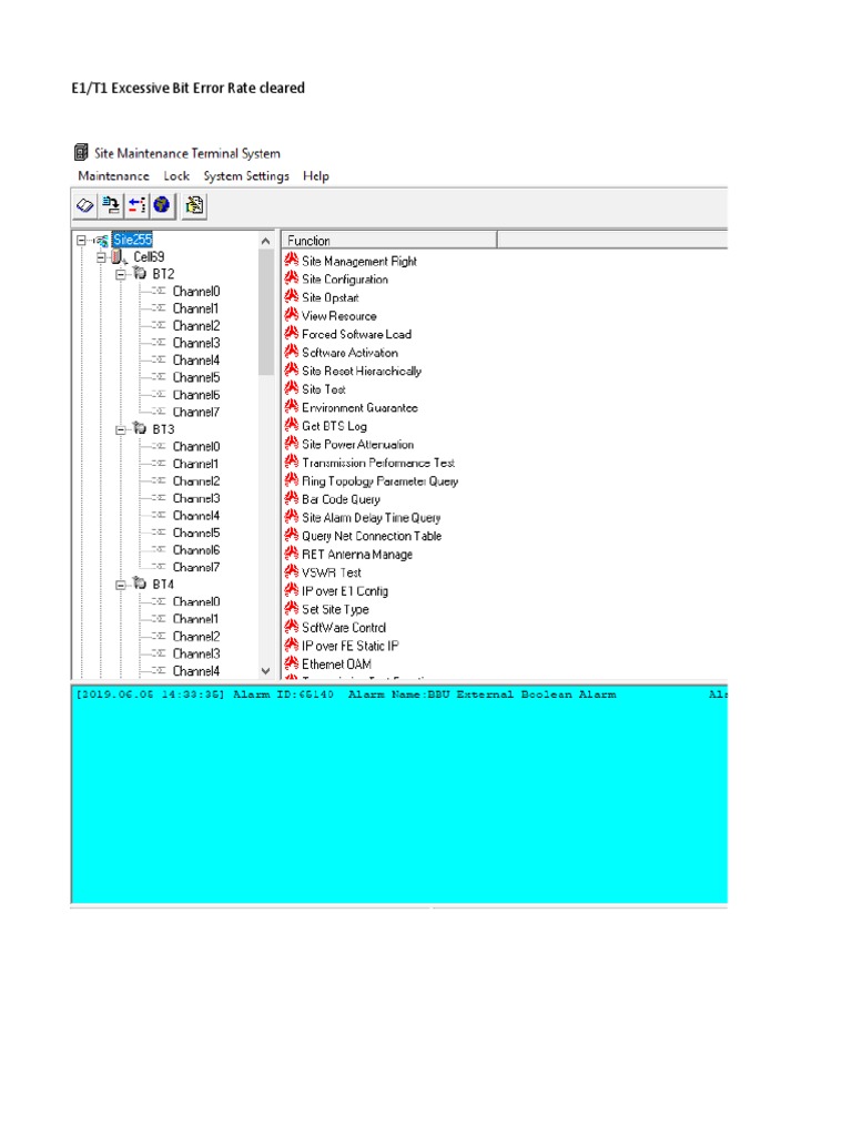 E1/T1 Excessive Bit Error Rate Cleared | PDF