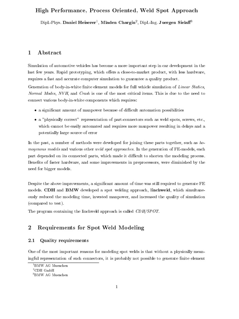 2.1 Quality Requirements: BMW AG Muenchen CDH GMBH BMW AG Muenchen ...