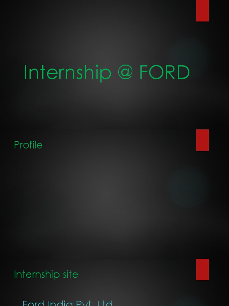 Internship at FORD | PDF