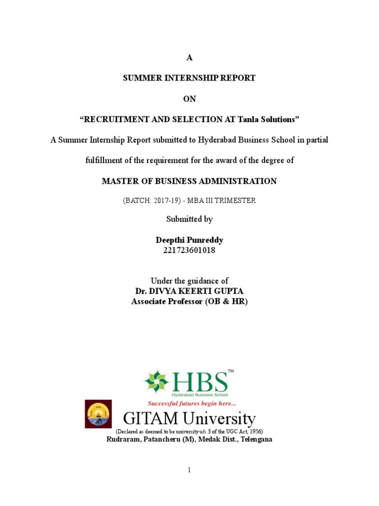 MBA Project - 1 | PDF | Recruitment | Human Resource Management