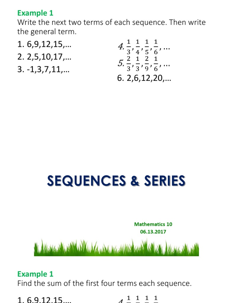 Write The Next Two Terms of Each Sequence. Then Write The General Term ...