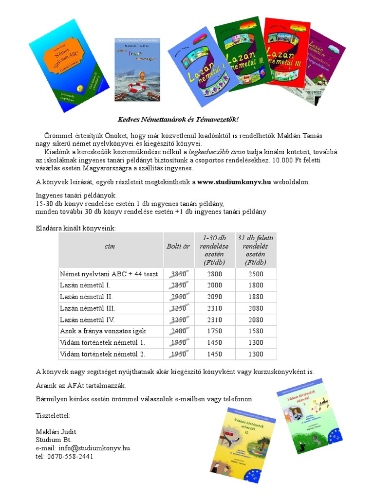 Maklári Kiadó (Iskolak) | PDF