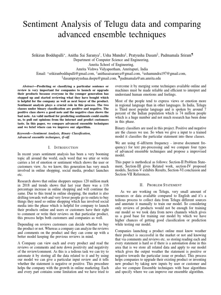 Sentiment Analysis | PDF | Statistical Classification | Applied Mathematics