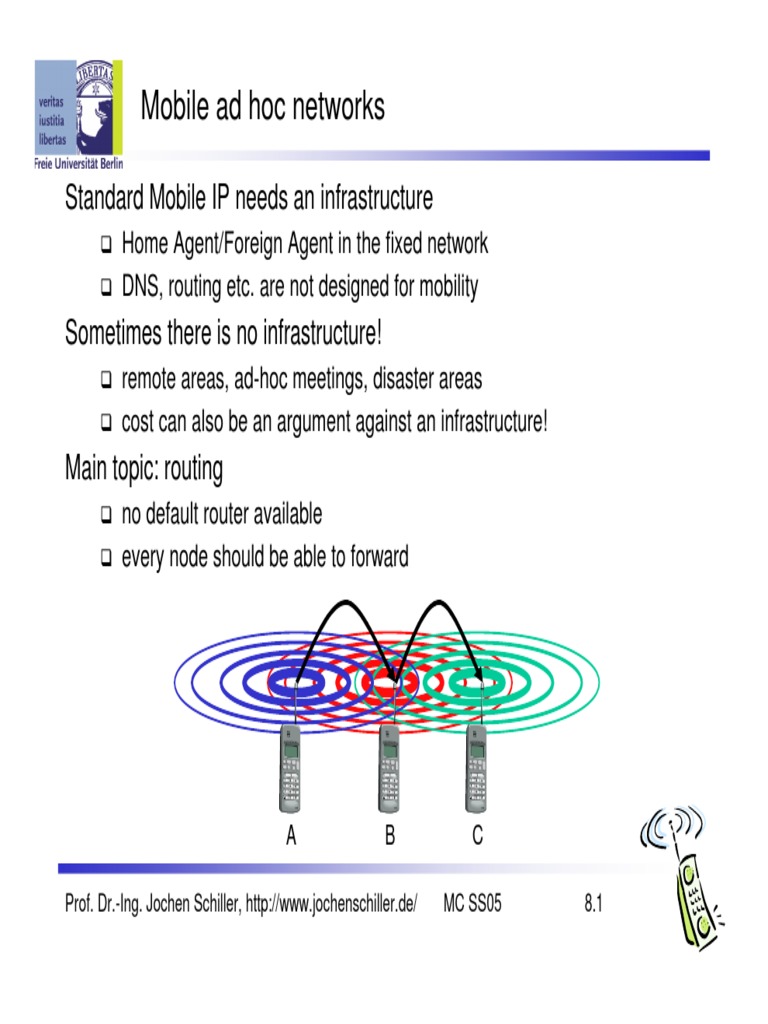 Mobile Ad Hoc Networks: Standard Mobile IP Needs An Infrastructure ...