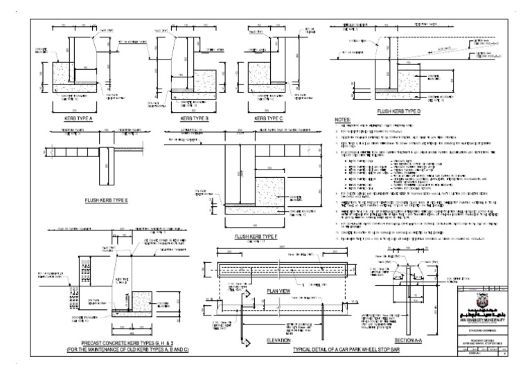 Standard Kerb and Wheel Stop Details | PDF
