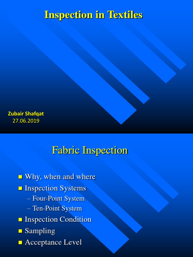 Inspection in Textiles: Zubair Shafqat | PDF | Textiles | Knitting