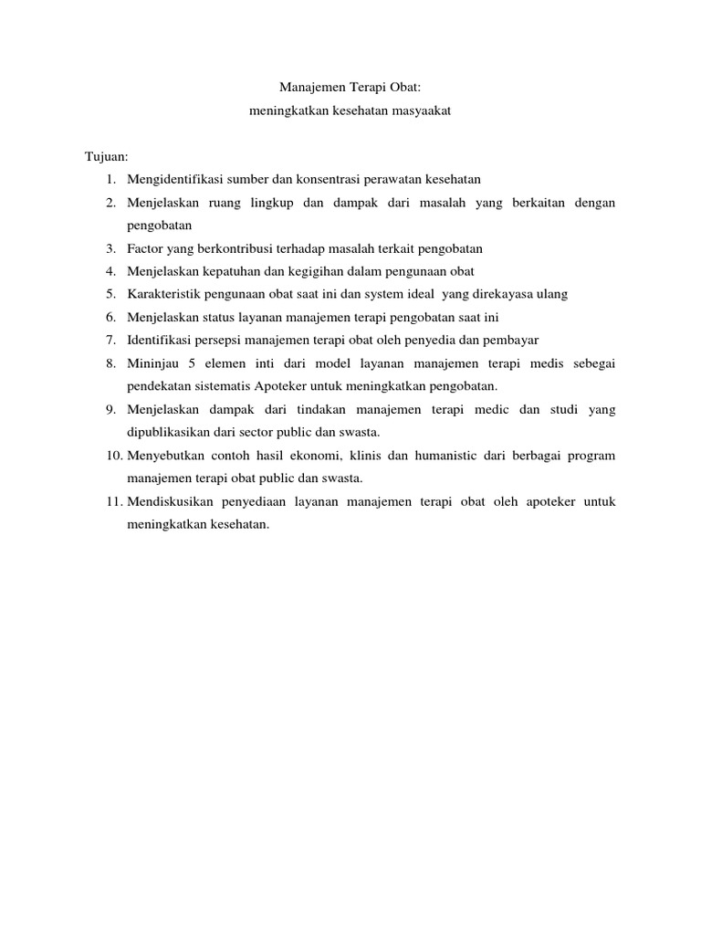 Manajemen Terapi Obat | PDF