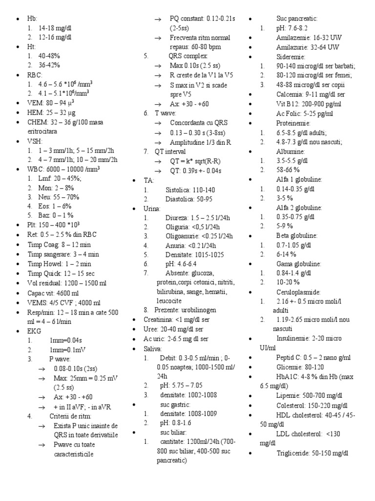 Fiziologie Valori Normale Pdf Pdf Cholesterol Cardiovascular System