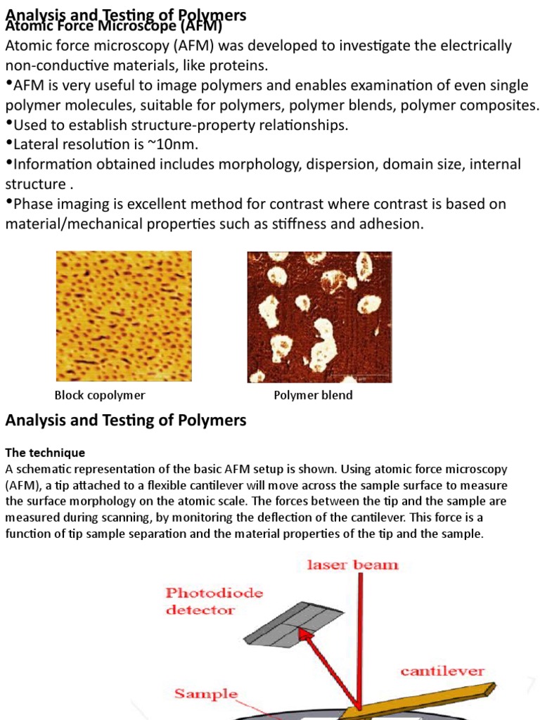 Atomic Force Microscope (AFM) : Block Copolymer Polymer Blend | PDF ...