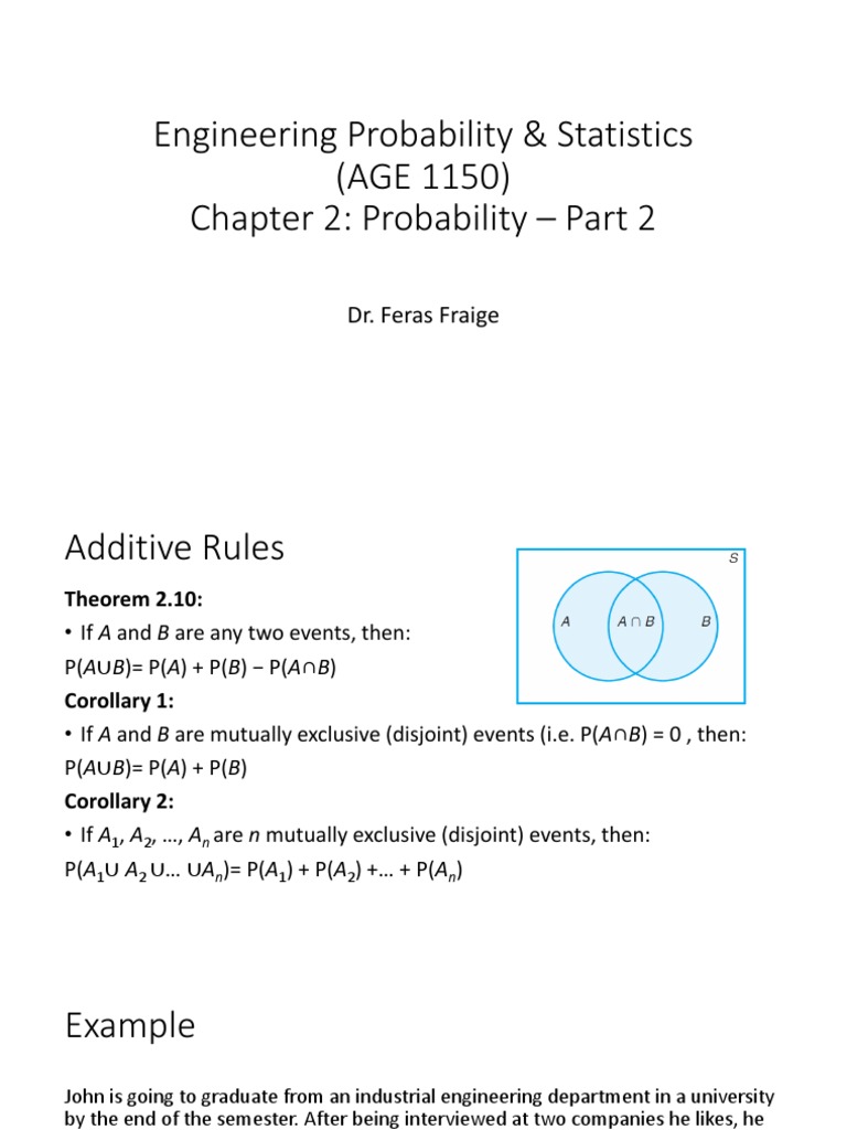 Chapter 2 Probability - Part 2 | PDF | Probability | Probability And ...