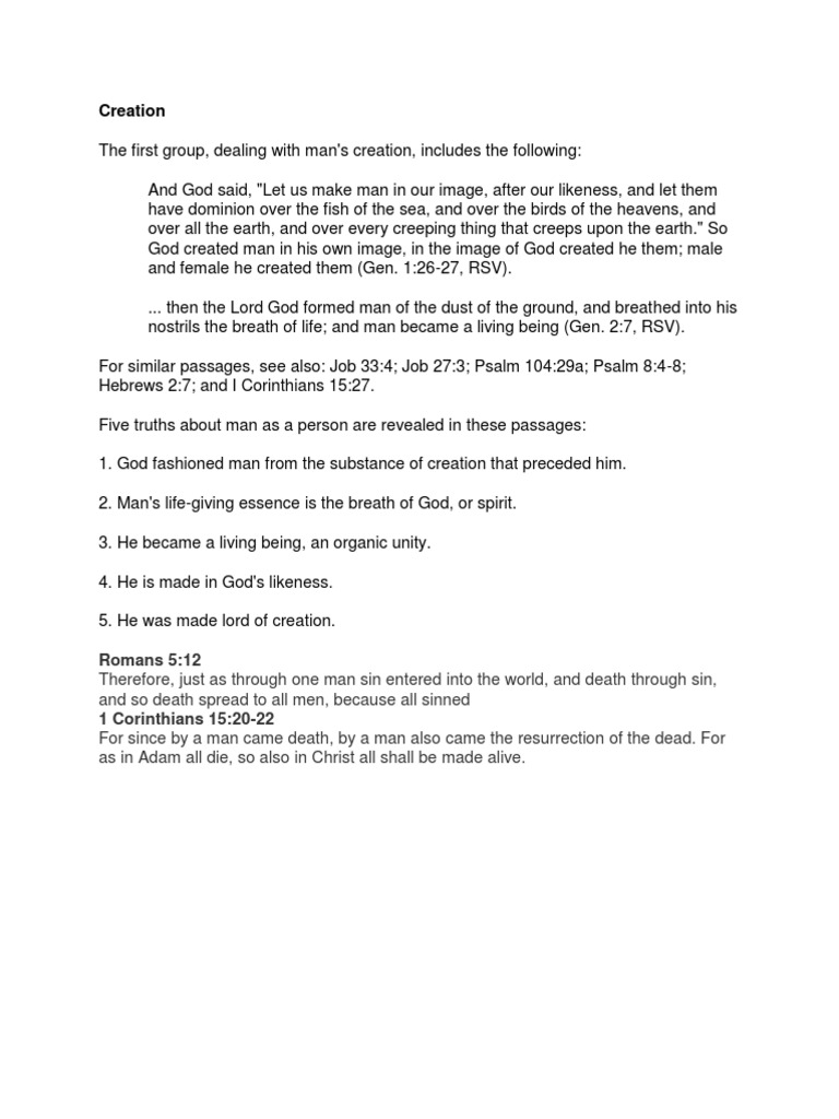 Creation: Romans 5:12 | PDF