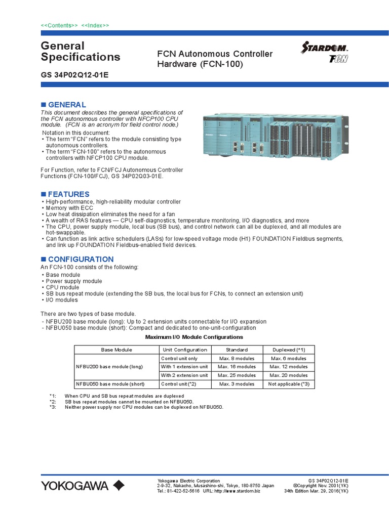 1 - YOKOGAWA FCN CPU Module Basic NFCP0100-S05 PDF | PDF | Analogue Electronics | Power Supply