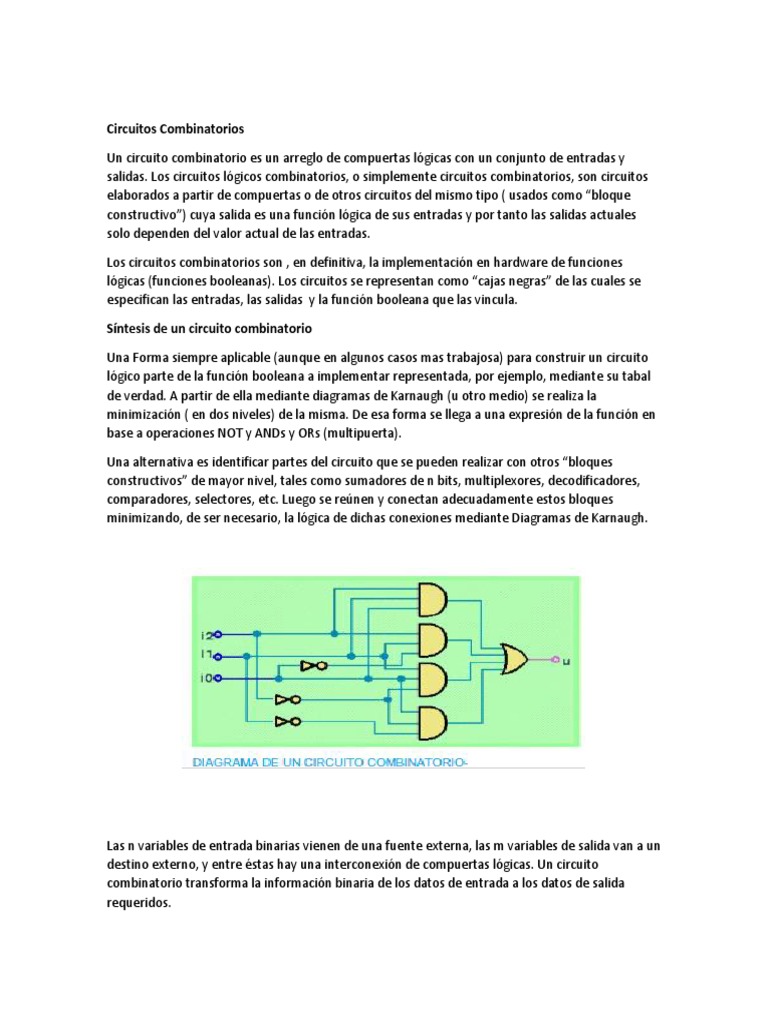 Circuitos Combinatorios Int. y Concl P2 | PDF | Combinatoria | Función (Matemáticas)