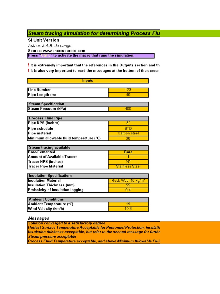 Steam Tracing Calculation | PDF | Thermal Insulation | Thermal Conductivity