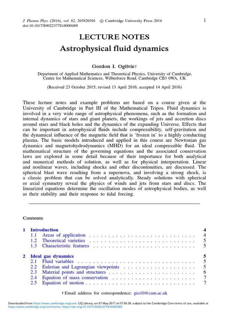 Astrophysical Fluid Dynamics Notes | PDF | Fluid Dynamics ...