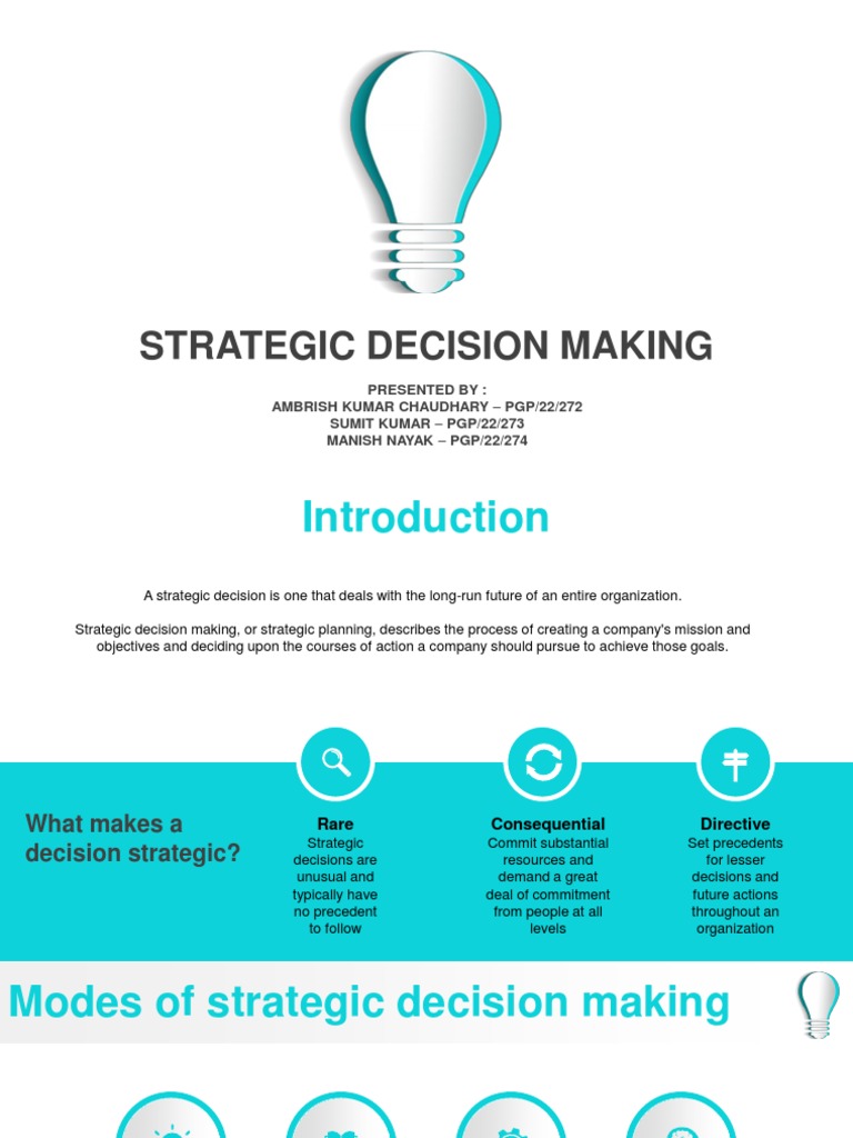 Strategic Decision Making Process Guide | PDF | Strategic Management ...