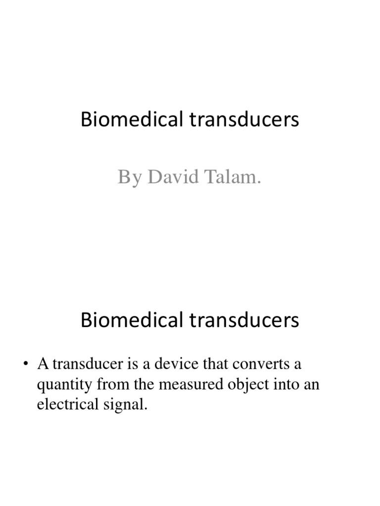 Biomedical Transducers Presentation | PDF | Inductor | Sensor