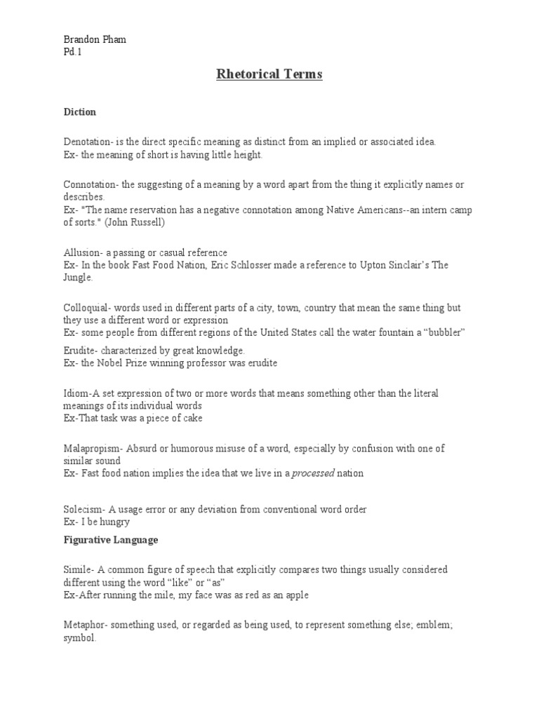 Rhetorical Terms | PDF | Argument | Fallacy