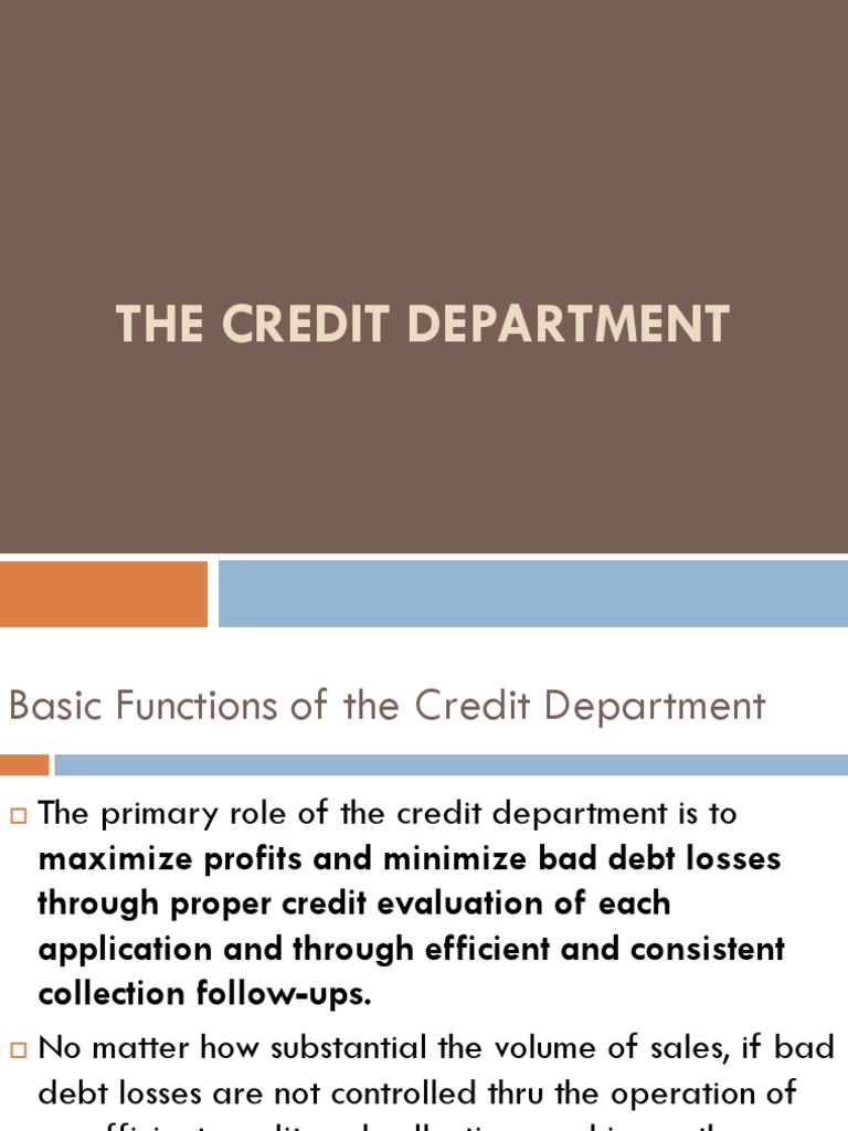 Ch3 Credit Department | PDF