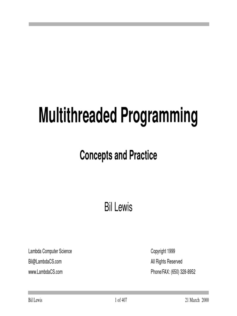 Multithreaded Programming Concepts And Practice Pdf Scheduling Computing Thread Computing