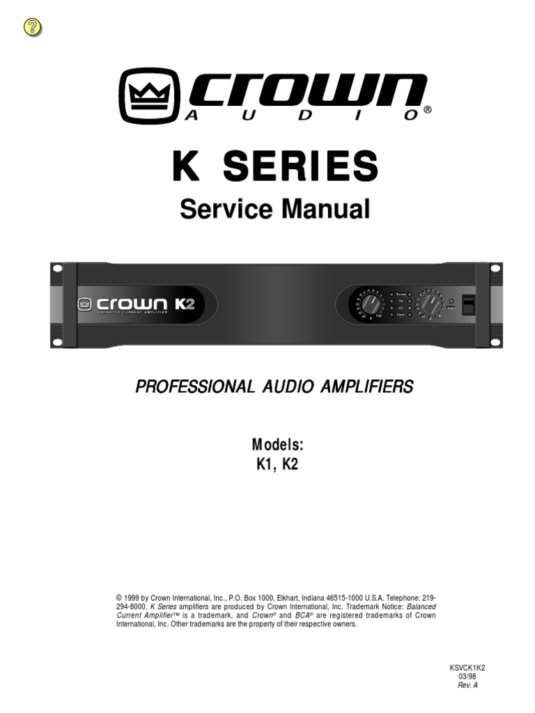 crown_k-series_k1_k2_full_sm_2 - Cópia.pdf | PDF | Power Supply | Amplifier