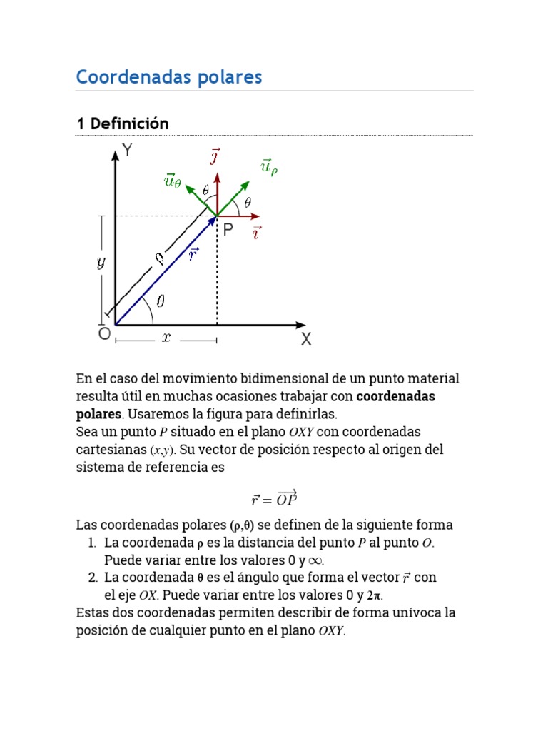 Coordenadas Polares | PDF | Vector Euclidiano | Sistema coordinado