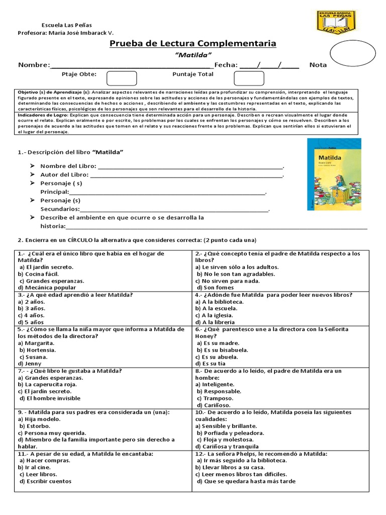 Prueba Matilda | PDF | Ficción general