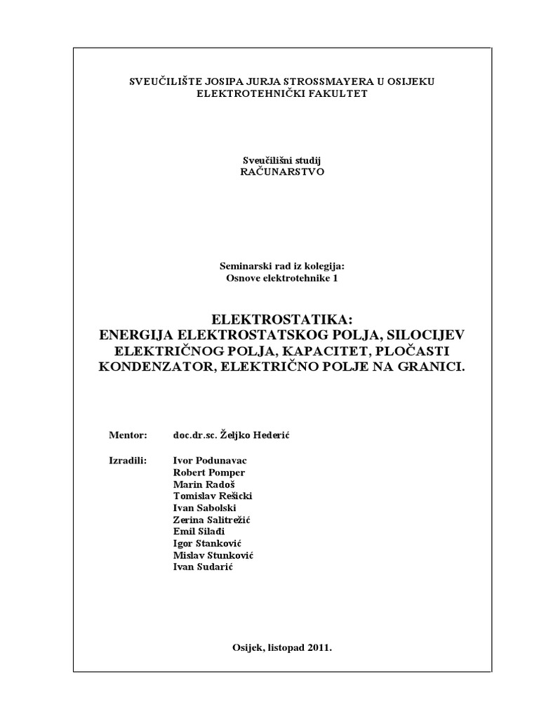 Elektrostatika Hederic | PDF