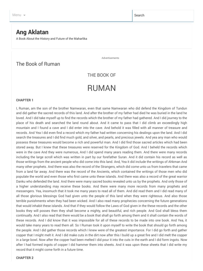 The Book of Ruman - Ang Aklatan | PDF | John The Baptist | Christianity