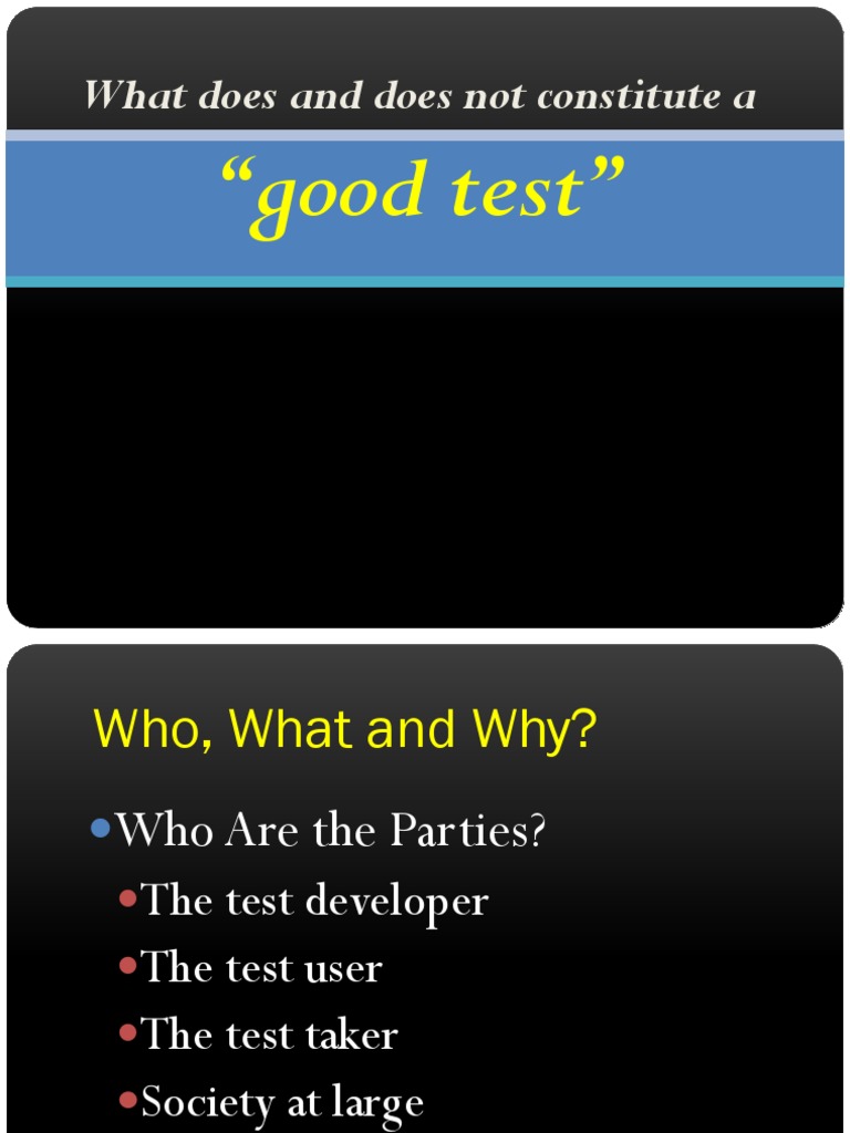 What Is A Good Test | PDF | Validity (Statistics) | Correlation And ...