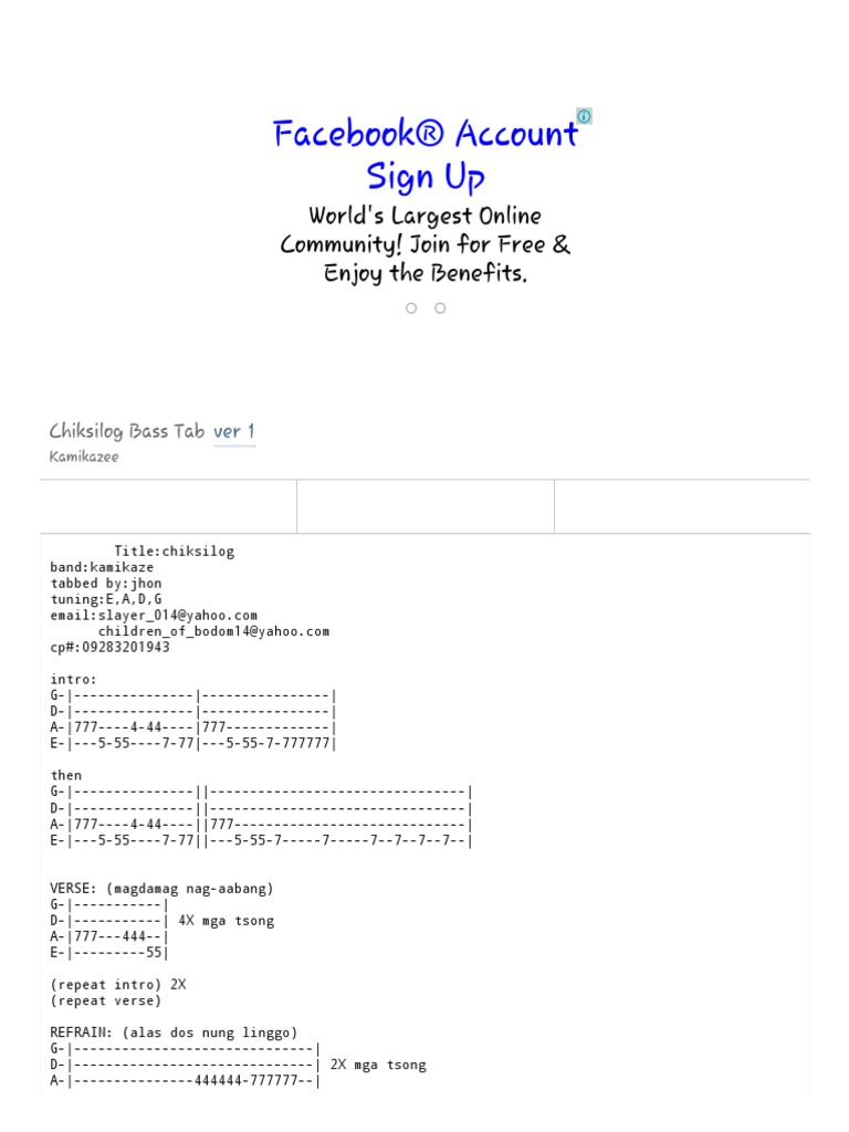 Chiksilog Bass Tab by Kamikazee @ | PDF | Business
