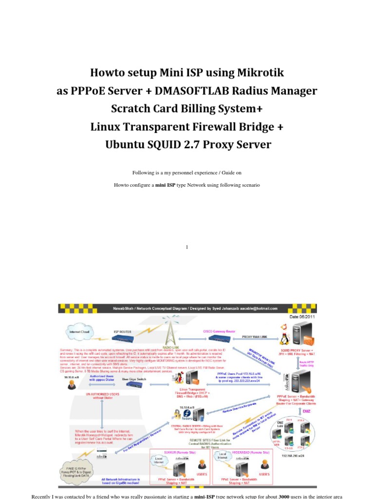 How To Setup Mini ISP Using Mikrotik PDF | PDF | Radius | Proxy Server