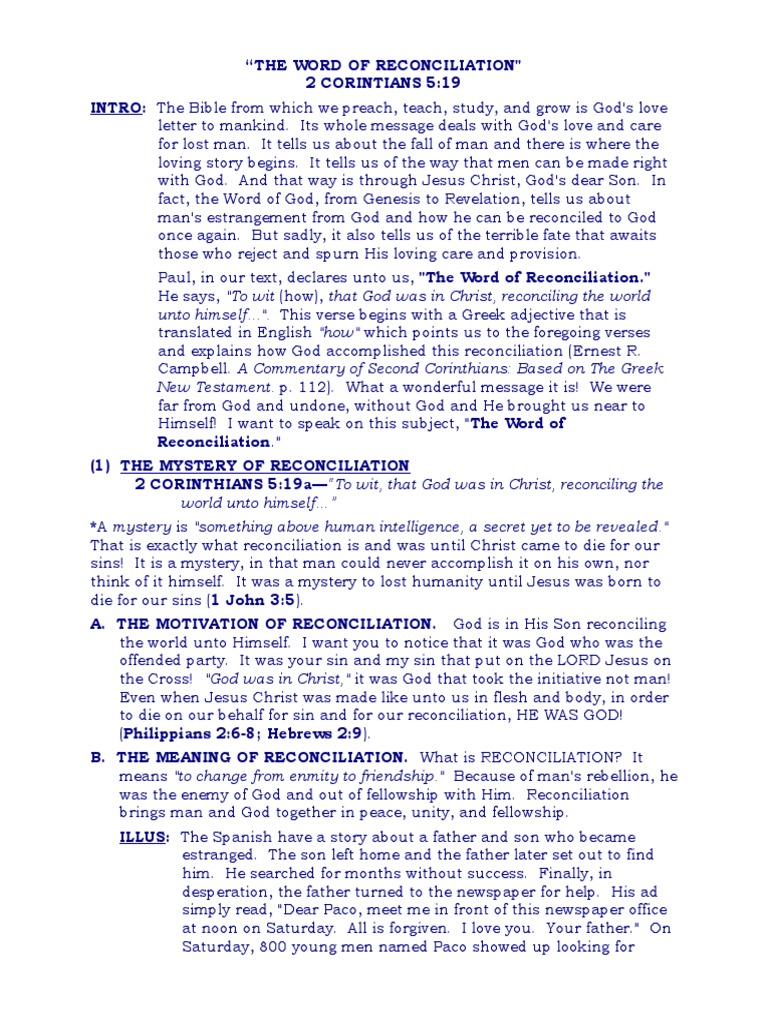 Reconciliation | PDF | Atonement In Christianity | Grace In Christianity