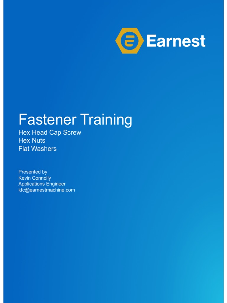 Fastener Training: Hex Head Cap Screw Hex Nuts Flat Washers | PDF ...