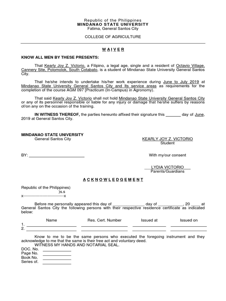 Waiver | PDF | Signature | Authentication