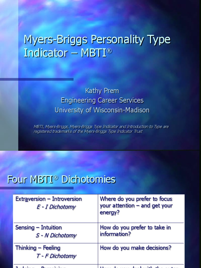 Myersbriggs | PDF | Extraversion And Introversion | Psychological Concepts
