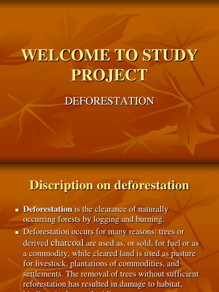 Welcome To Study Project: Deforestation | PDF | Deforestation | Soil