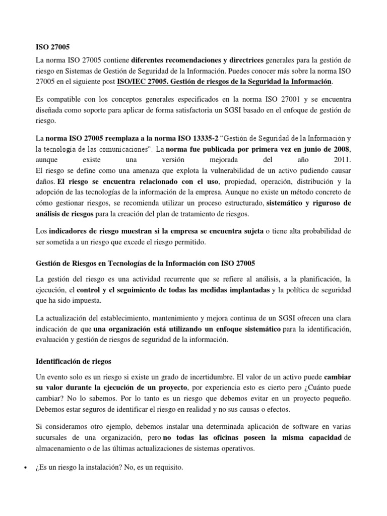 Iso 27005 | PDF | La seguridad informática | Seguridad