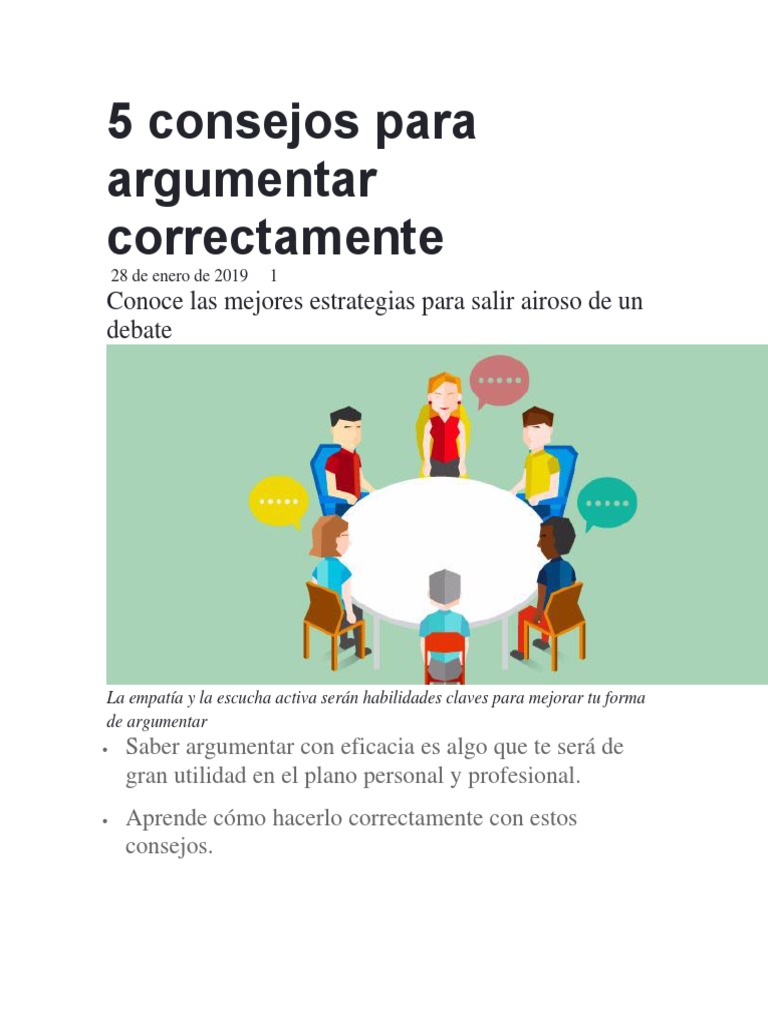 5 Consejos para Argumentar Correctamente | PDF | Falacia | Epistemología