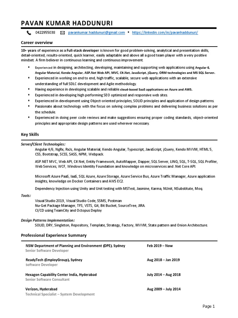 Pavan Kumar Haddunuri Resume PDF | PDF | Microsoft Azure | Cloud Computing