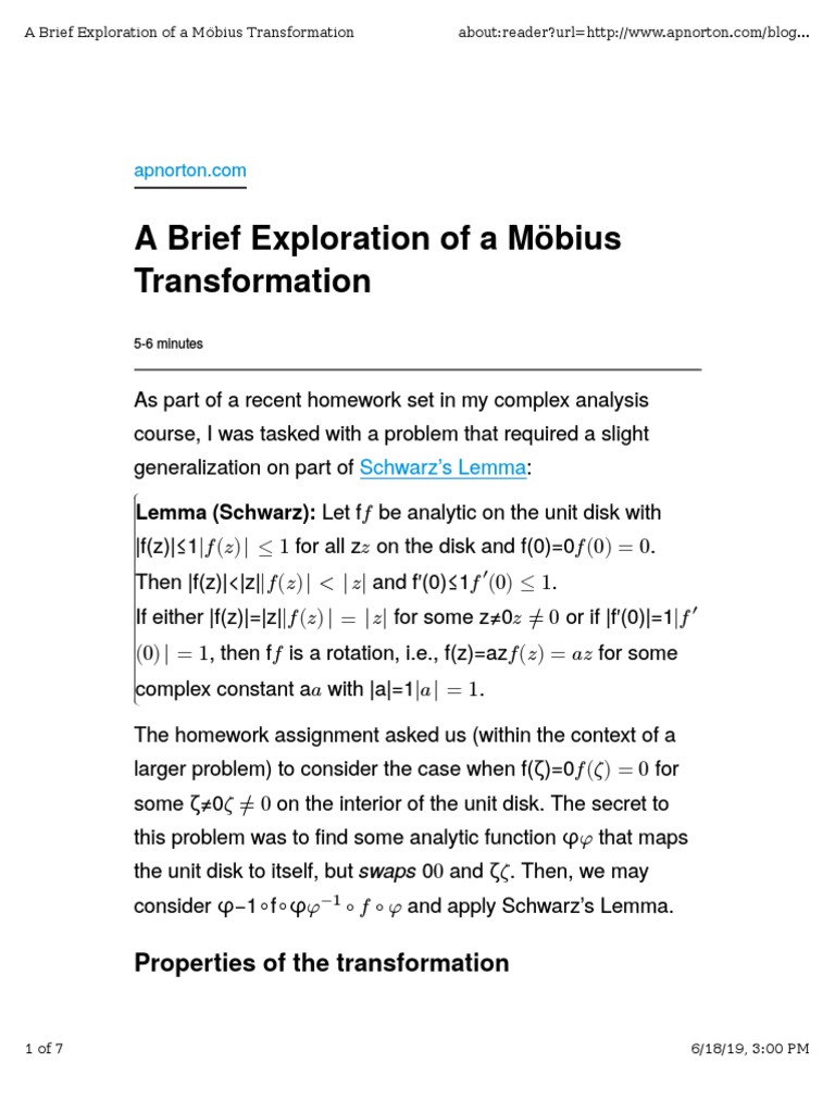 Mobius Transformation Terza Ghia PPL | PDF | Complex Analysis | Space