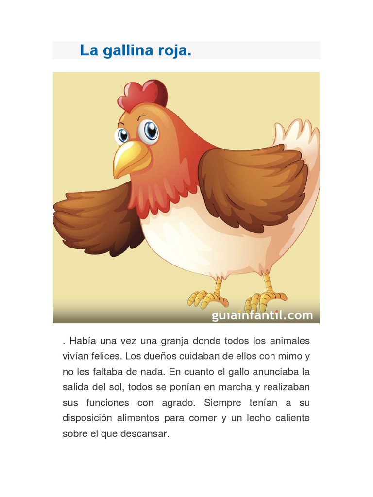 La Gallina Roja | PDF | Pollo | Fábula