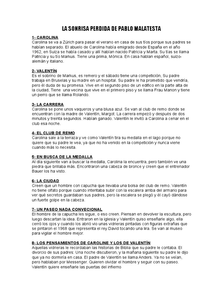 Resumen de "La sonrisa perdida" | PDF | Novela negra, policíaca y ...