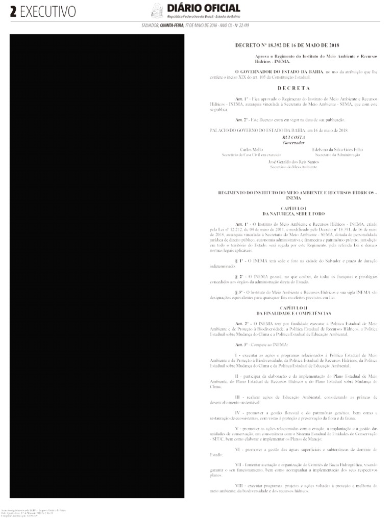 Estrutura Organizacional do INEMA | PDF | Administração pública ...