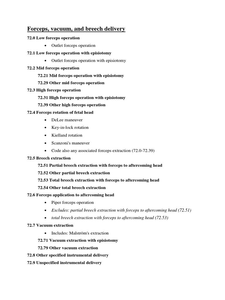 Forceps, Vacuum, and Breech Delivery | PDF